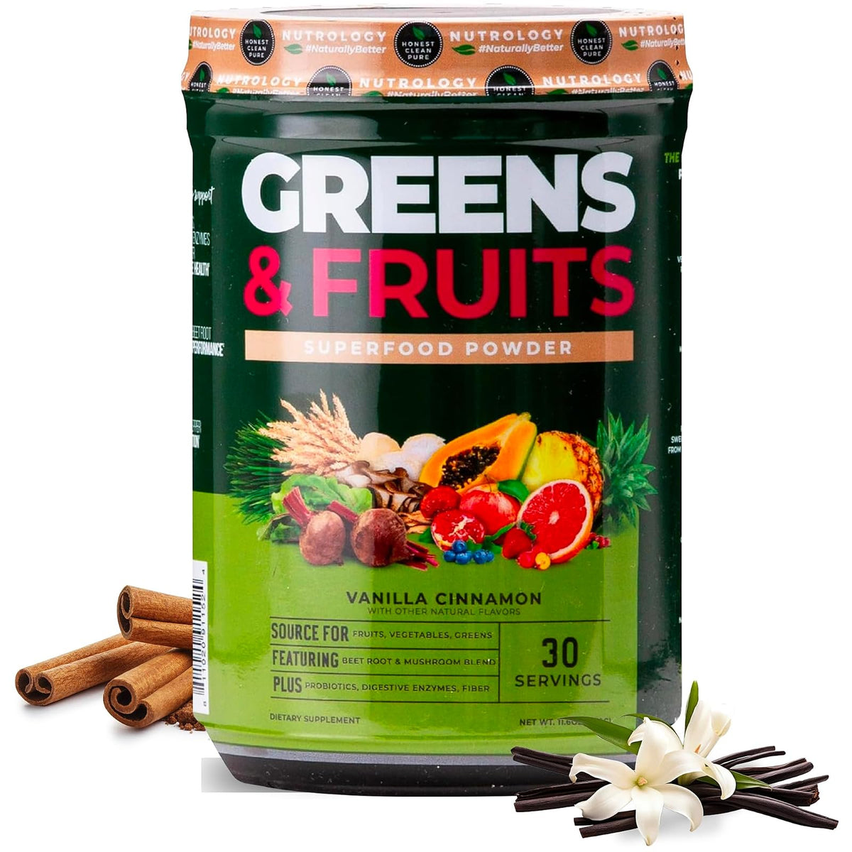 Nutrology Greens Vanilla Cinnamon powder