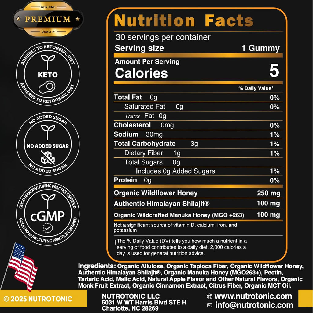 NutroTonic Shilajit gummies for daily boost