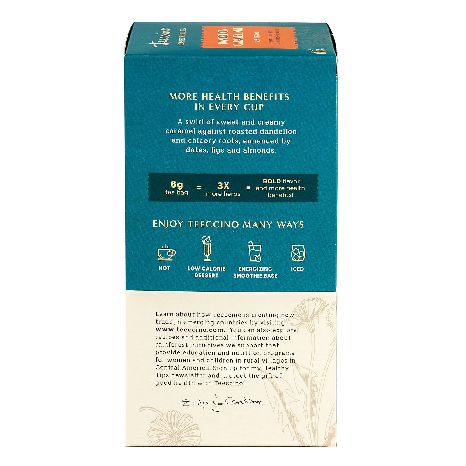 Nutty flavour dandelion tea blend