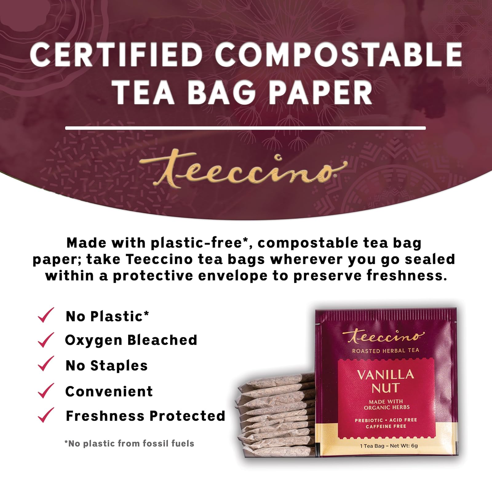 Nutty vanilla herbal tea blend