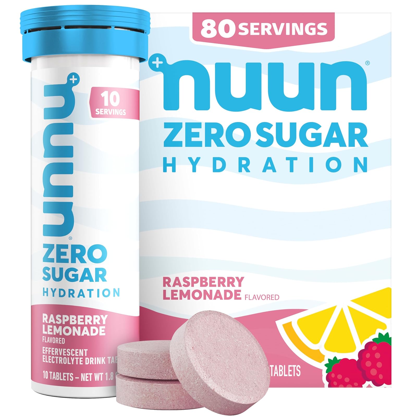 Nuun electrolyte tablets raspberry lemonade