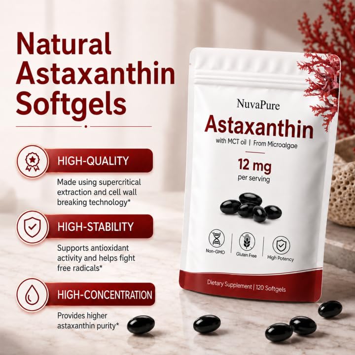NuvaPure 12 mg astaxanthin benefits