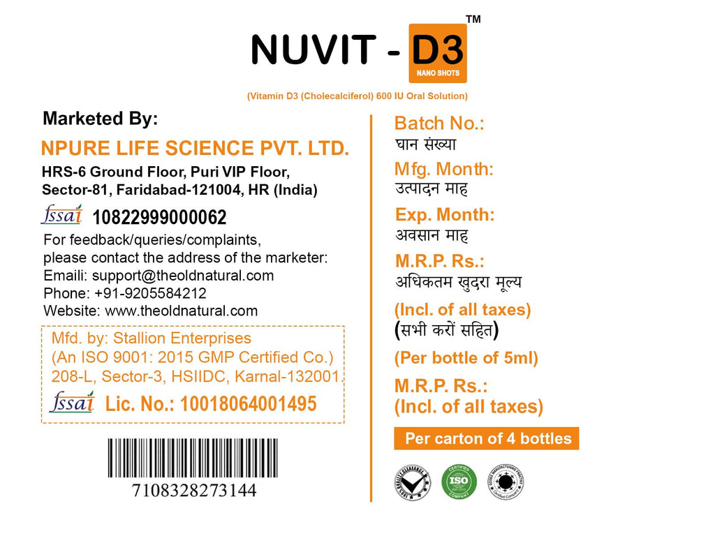 Nuvit vitamin D3 pack of 8