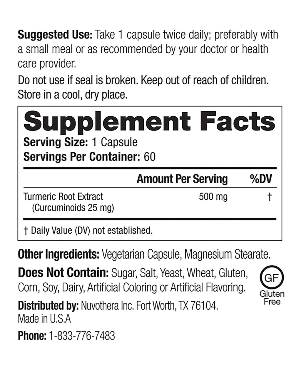 Nuvothera turmeric tea supplement