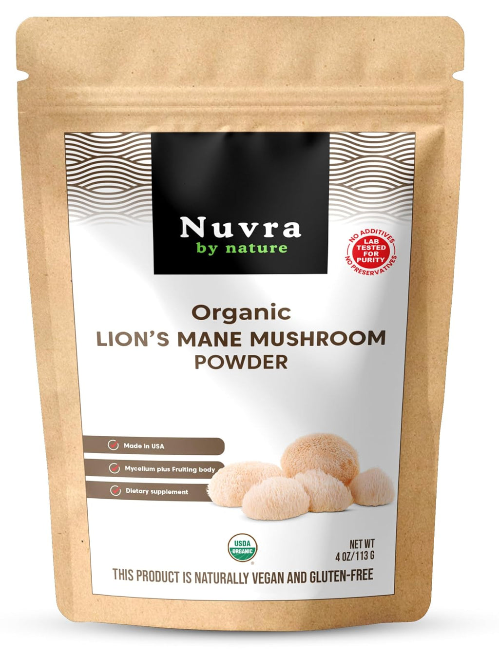 Nuvra organic lion's mane powder