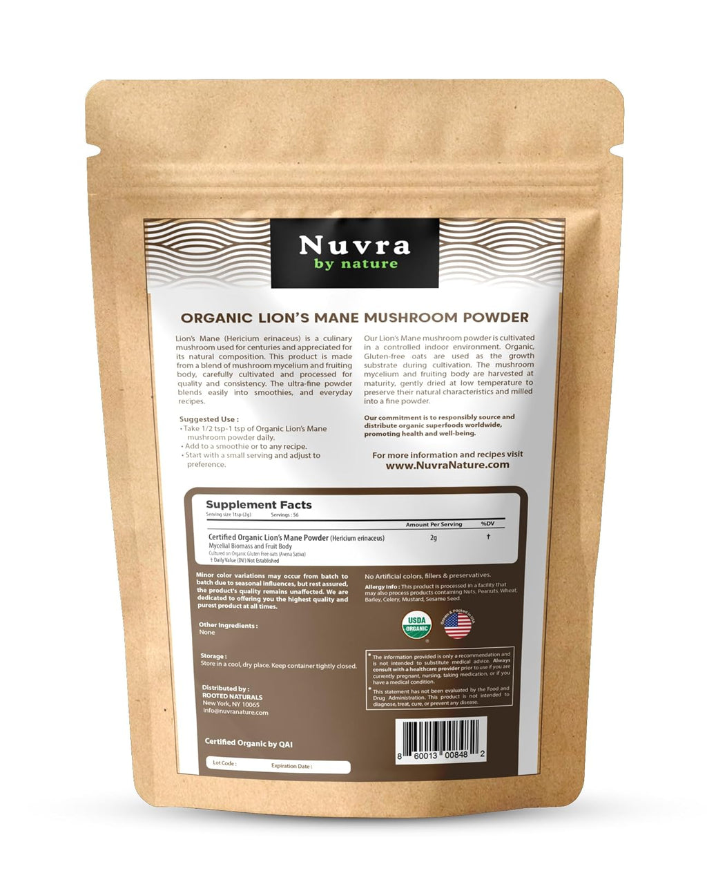 Nuvra organic powder for smoothies