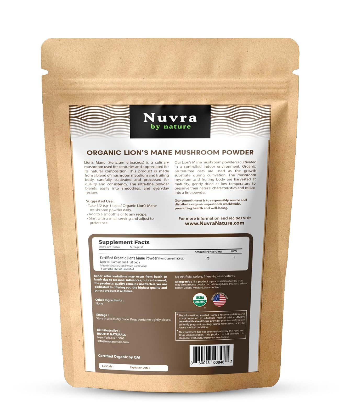 Nuvra organic powder for smoothies