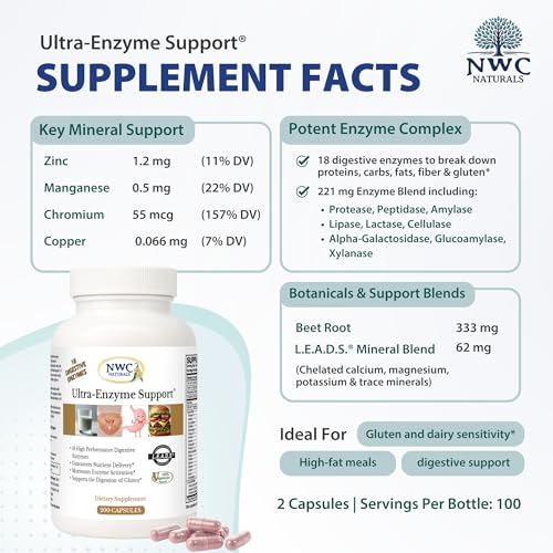 NWC Naturals enzyme capsules for bloating relief