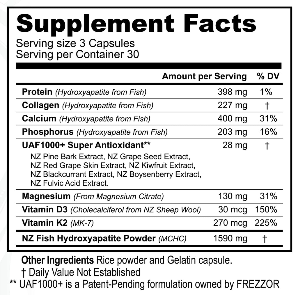 NZ made calcium capsules for density