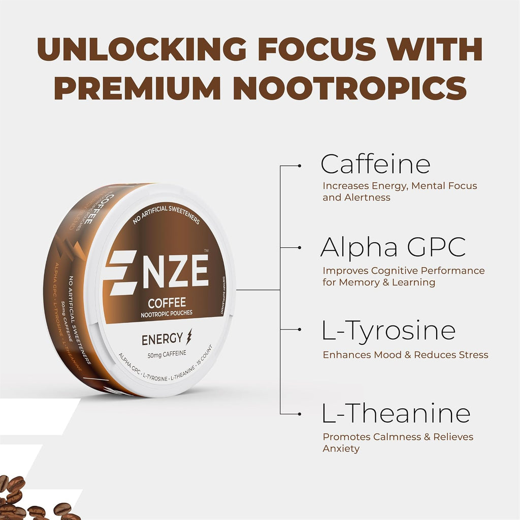 NZE nootropic pouches for workout support