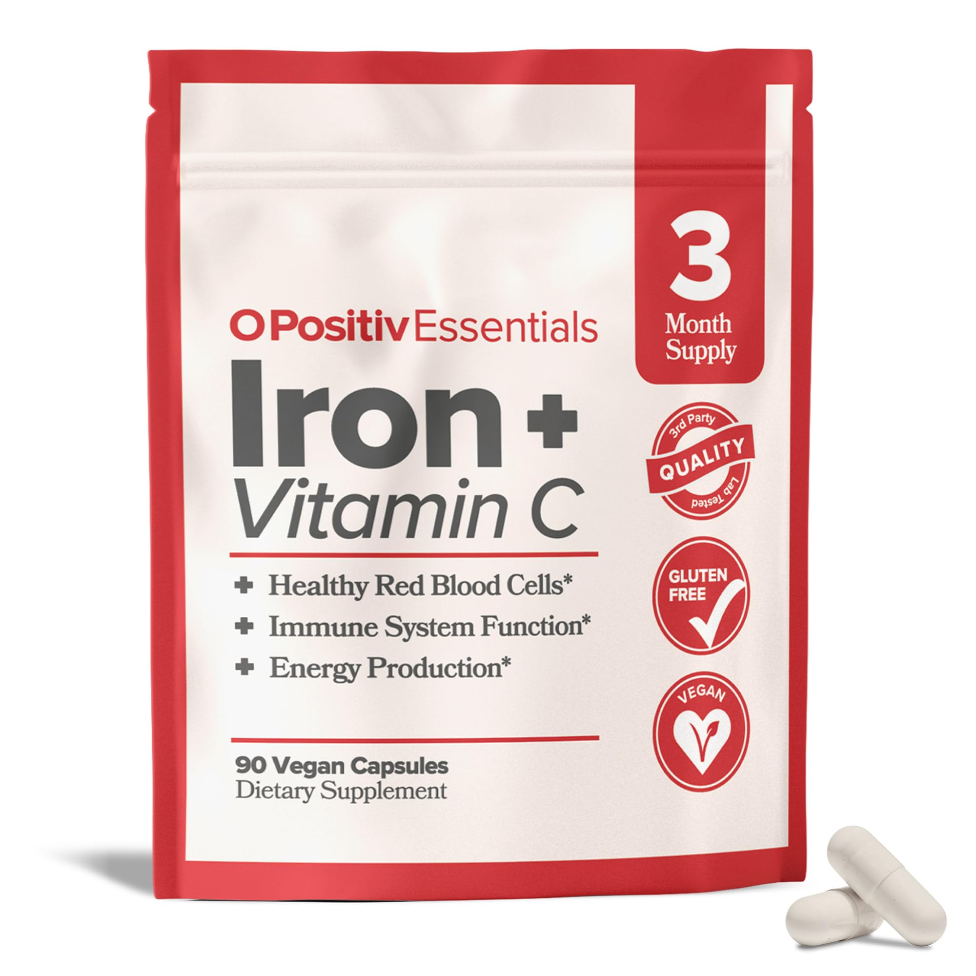 O Positiv iron capsules for energy