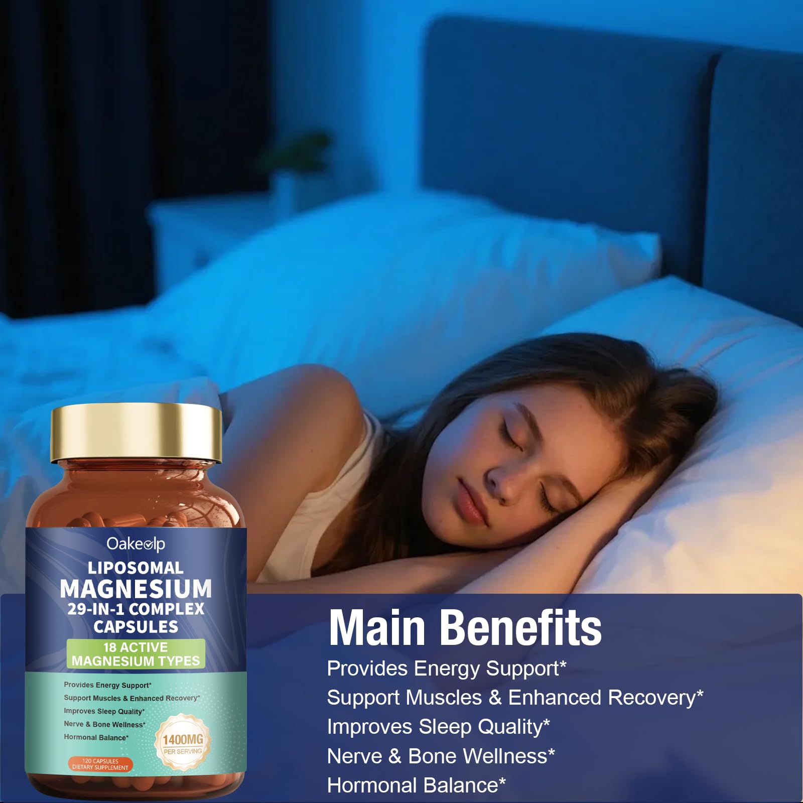Oakevlp magnesium capsules for better sleep