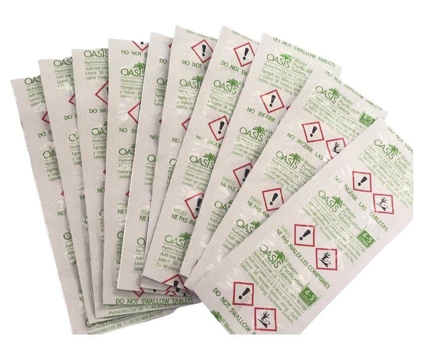 Oasis emergency water purification tablets