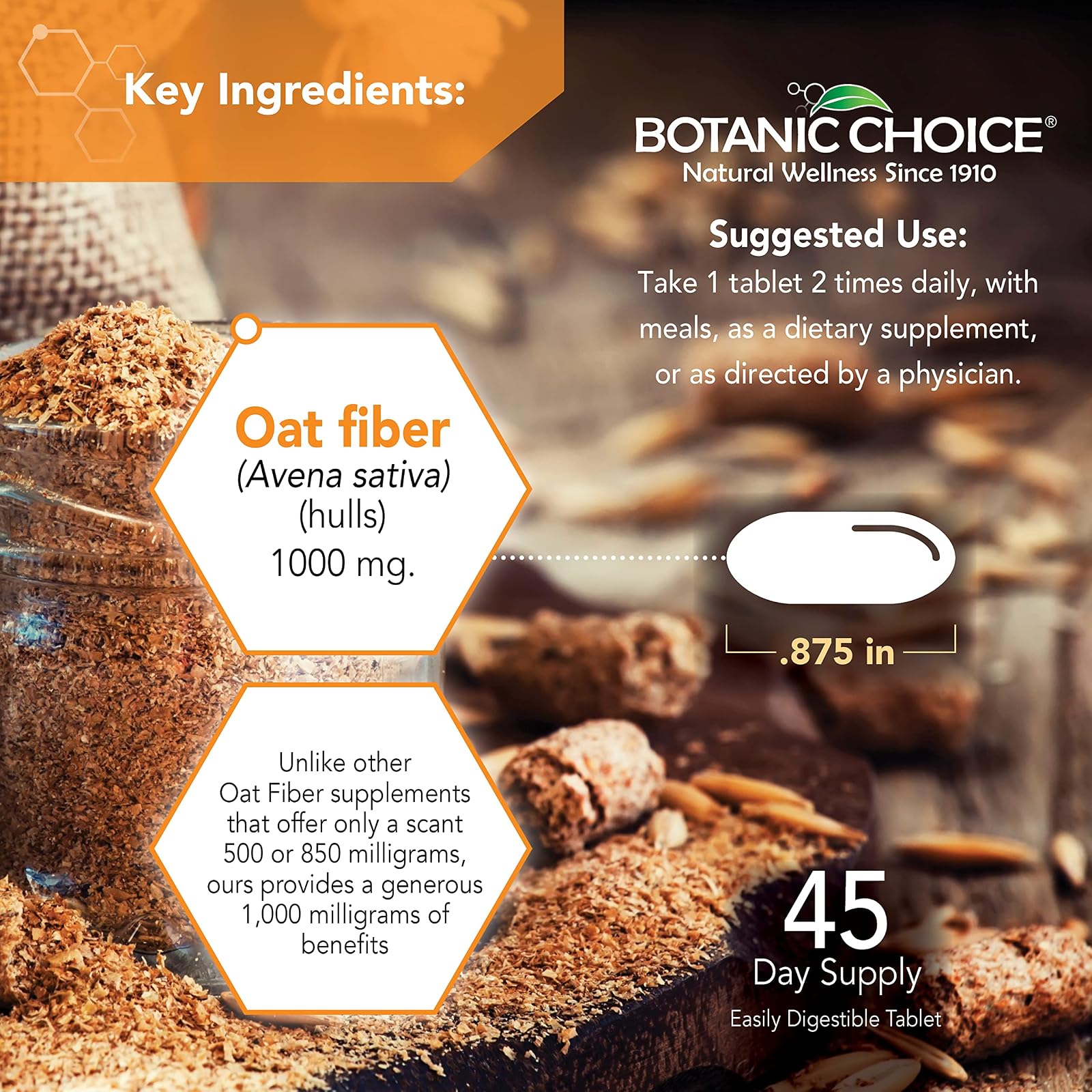 Oat fiber for gut health