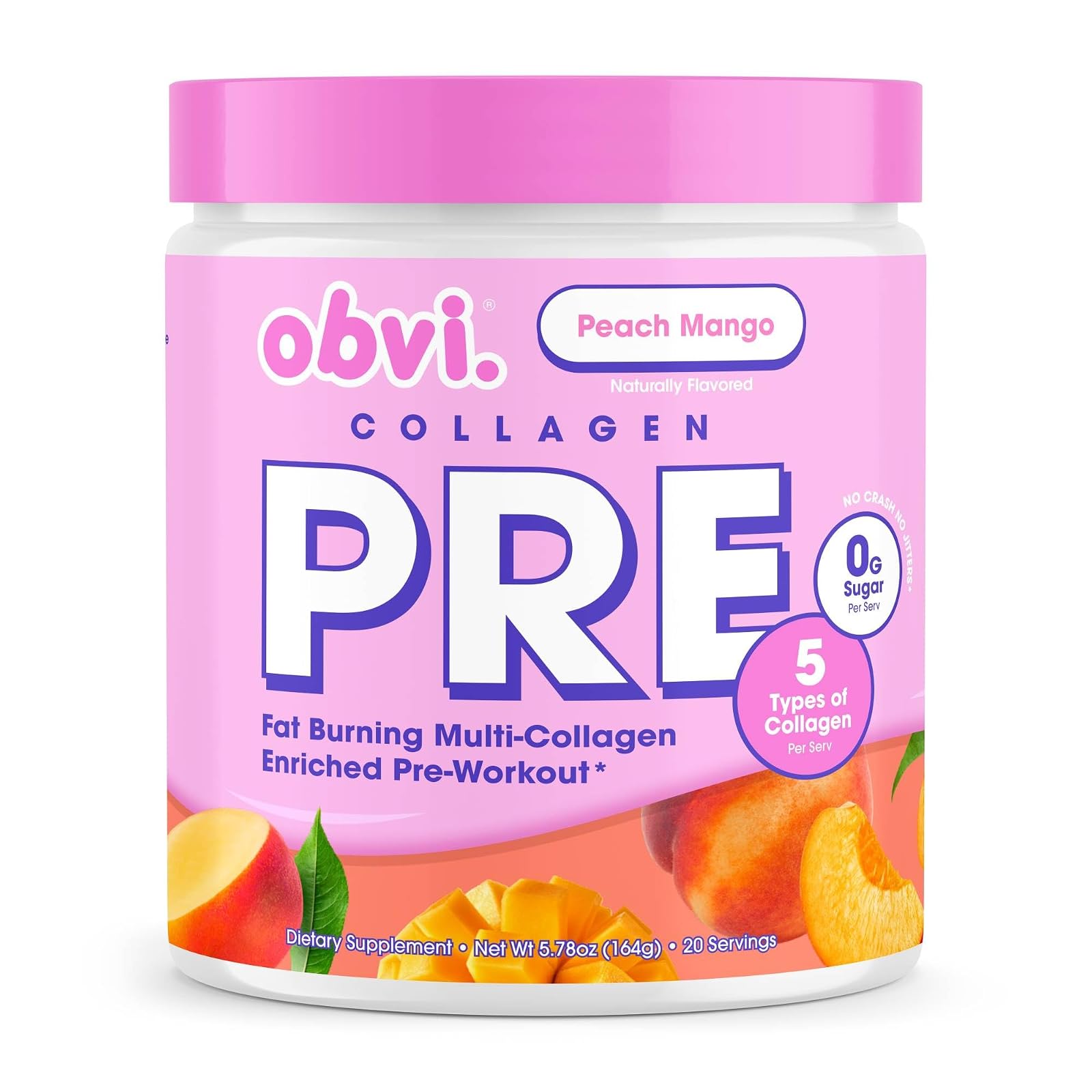 Obvi collagen drink mix peach mango