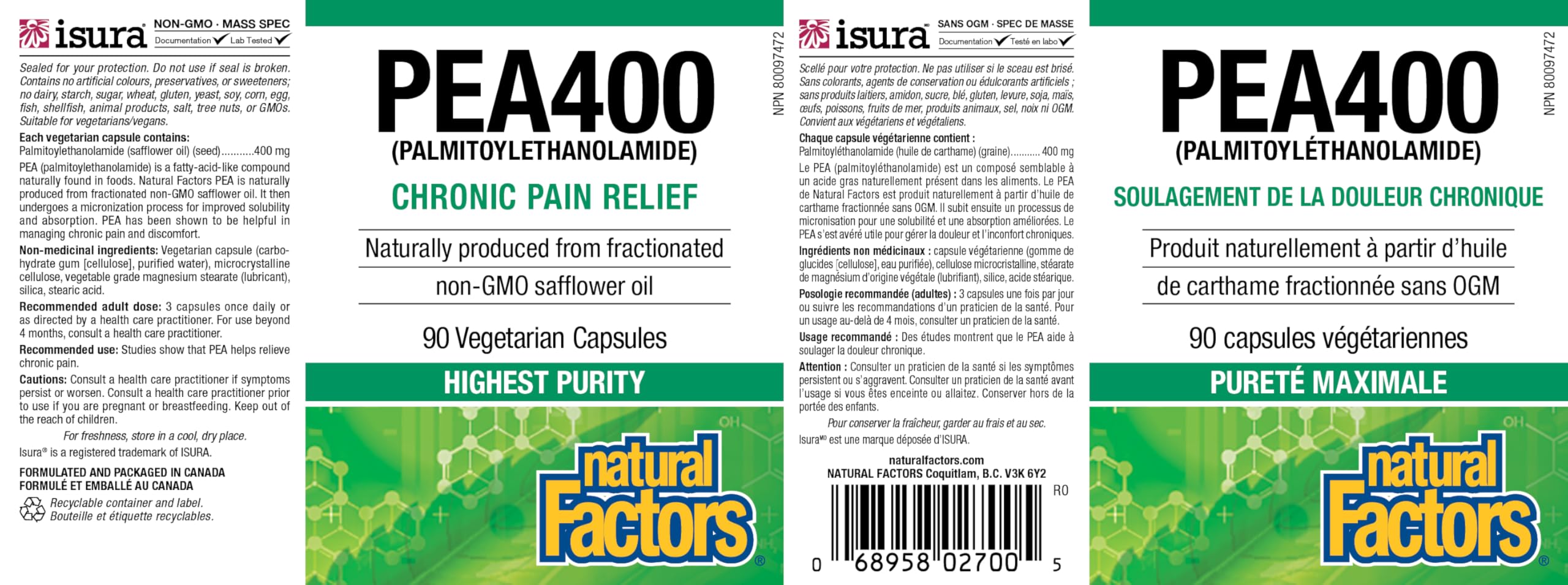 Occasional discomfort support with PEA400