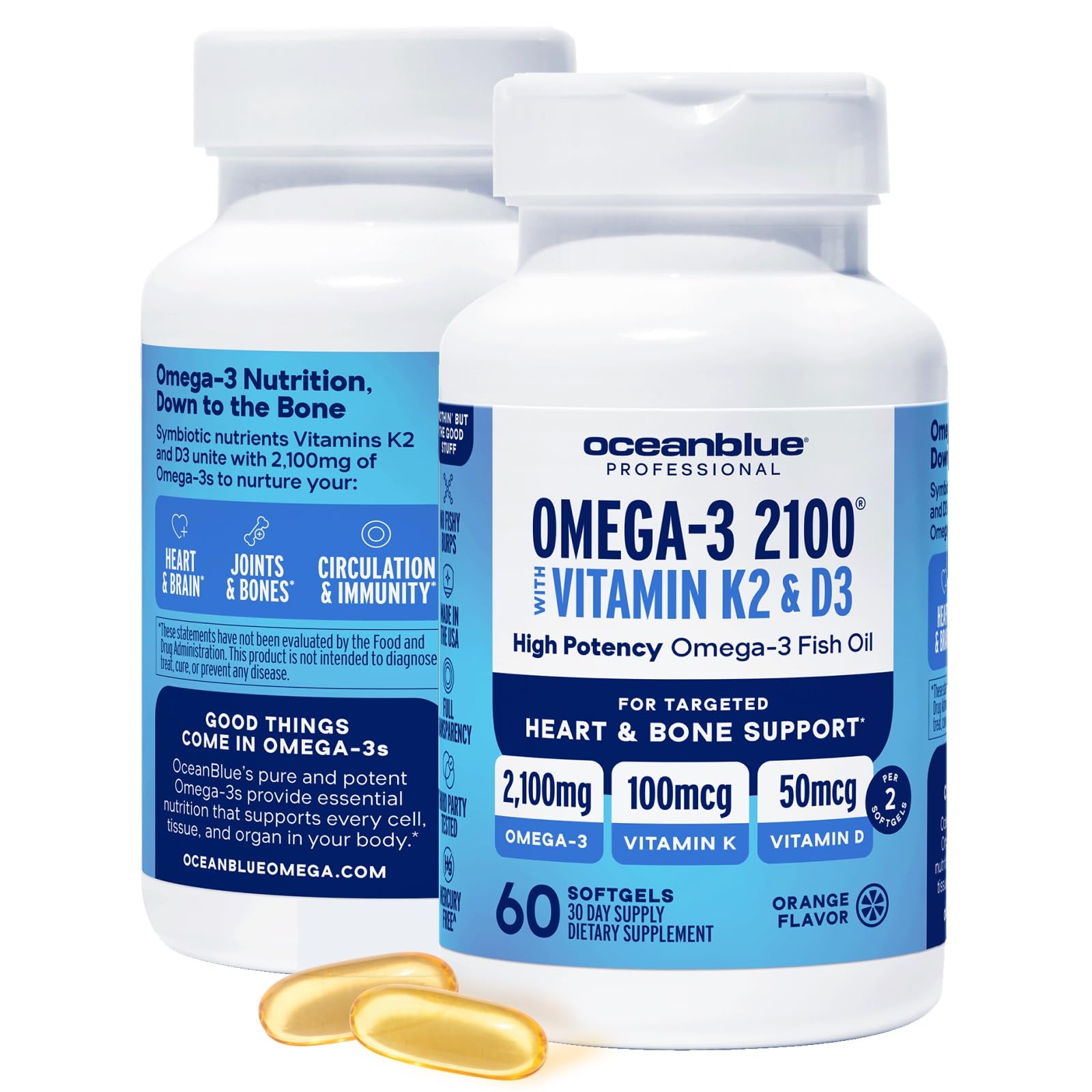 Oceanblue Omega-3 softgels for heart health