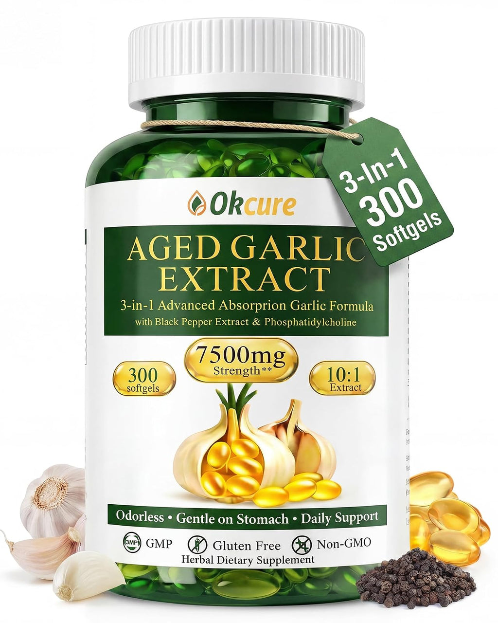 odorless aged garlic extract softgels