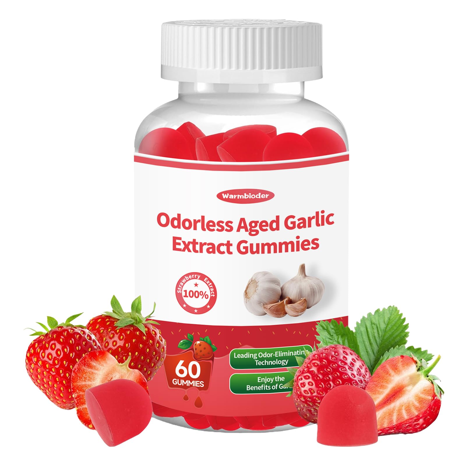 odorless aged garlic gummies strawberry