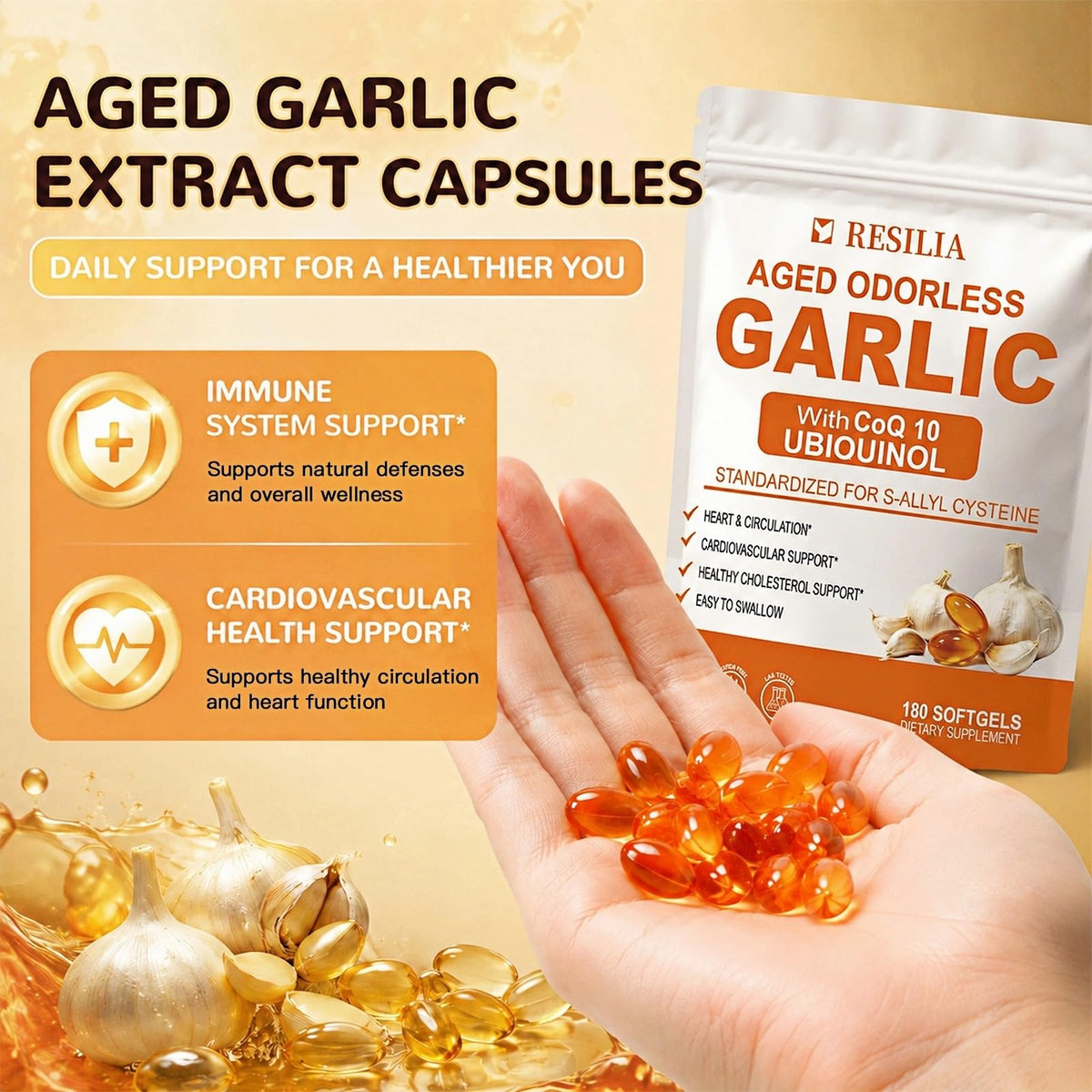 Odourless garlic supplement benefits