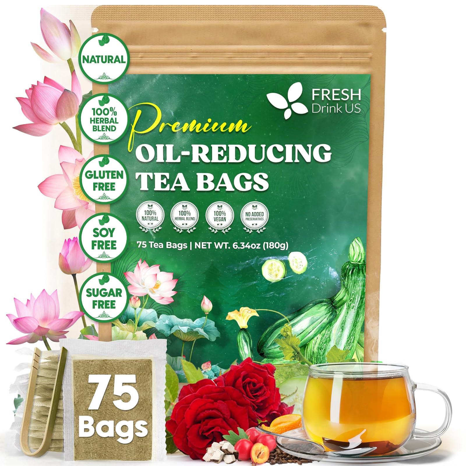 oil-reducing herbal tea bags