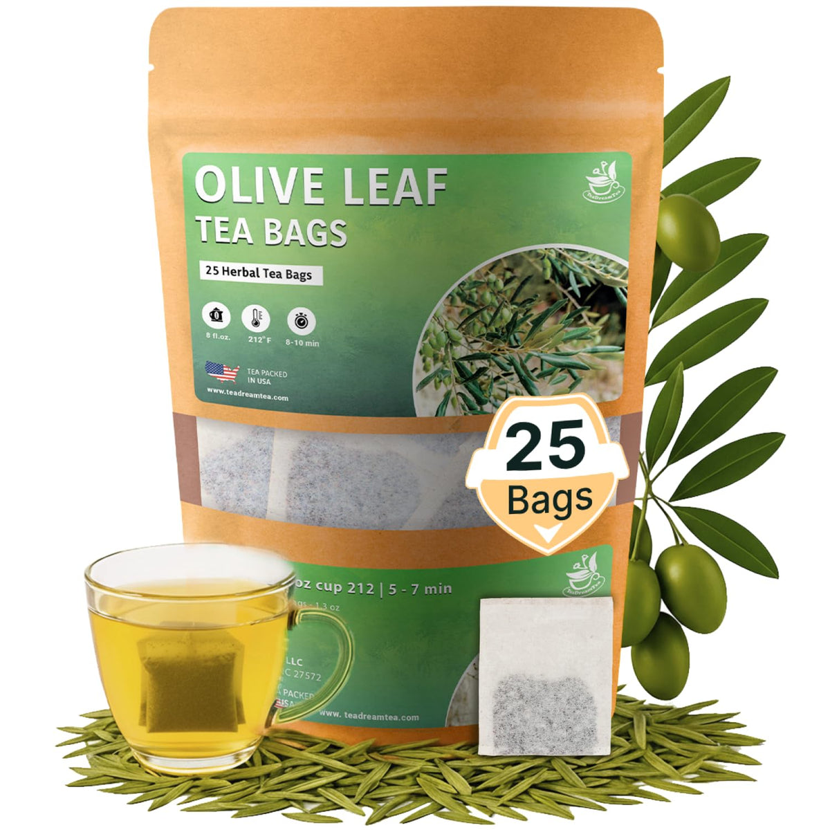 olive leaf herbal tea bags