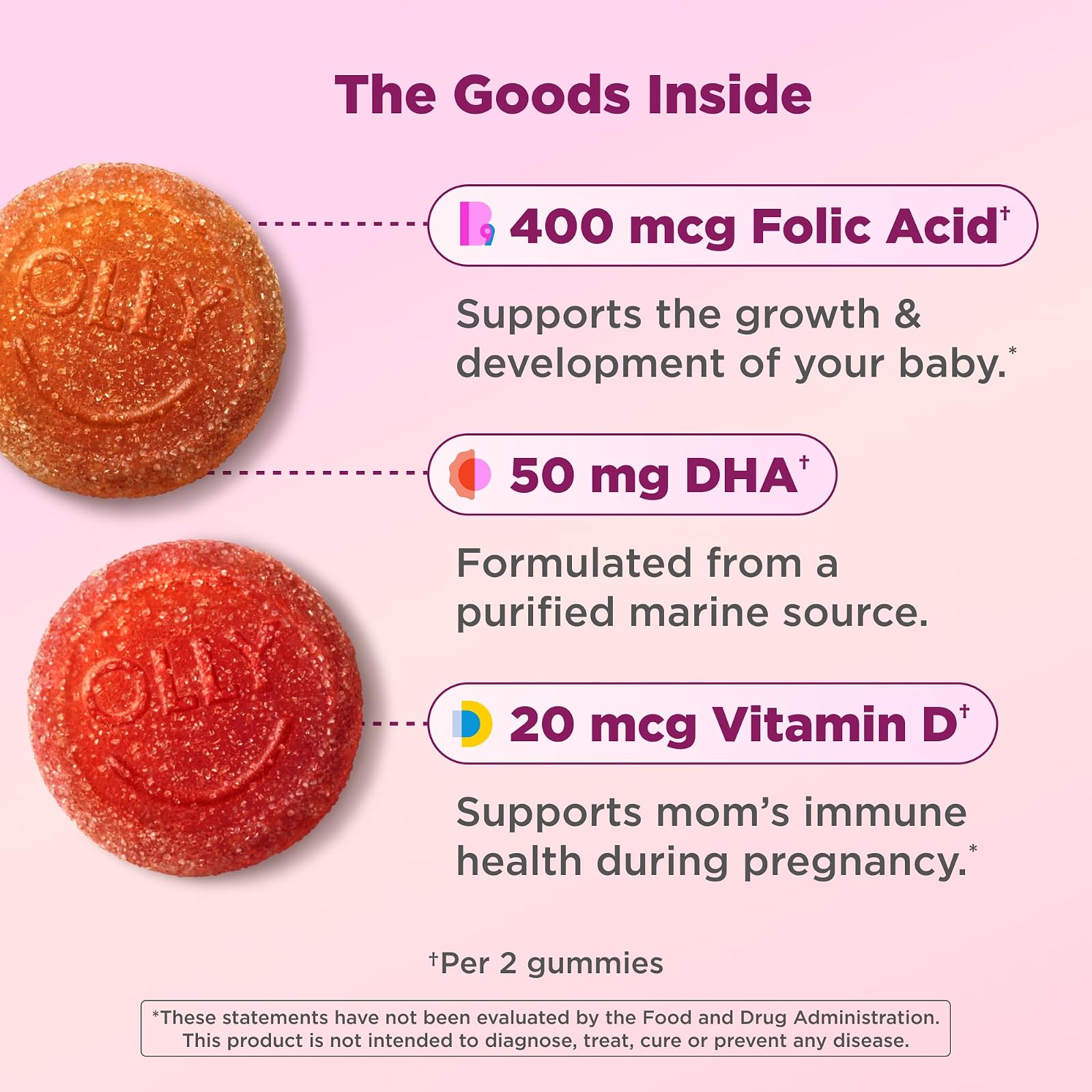 OLLY prenatal multivitamin for healthy growth