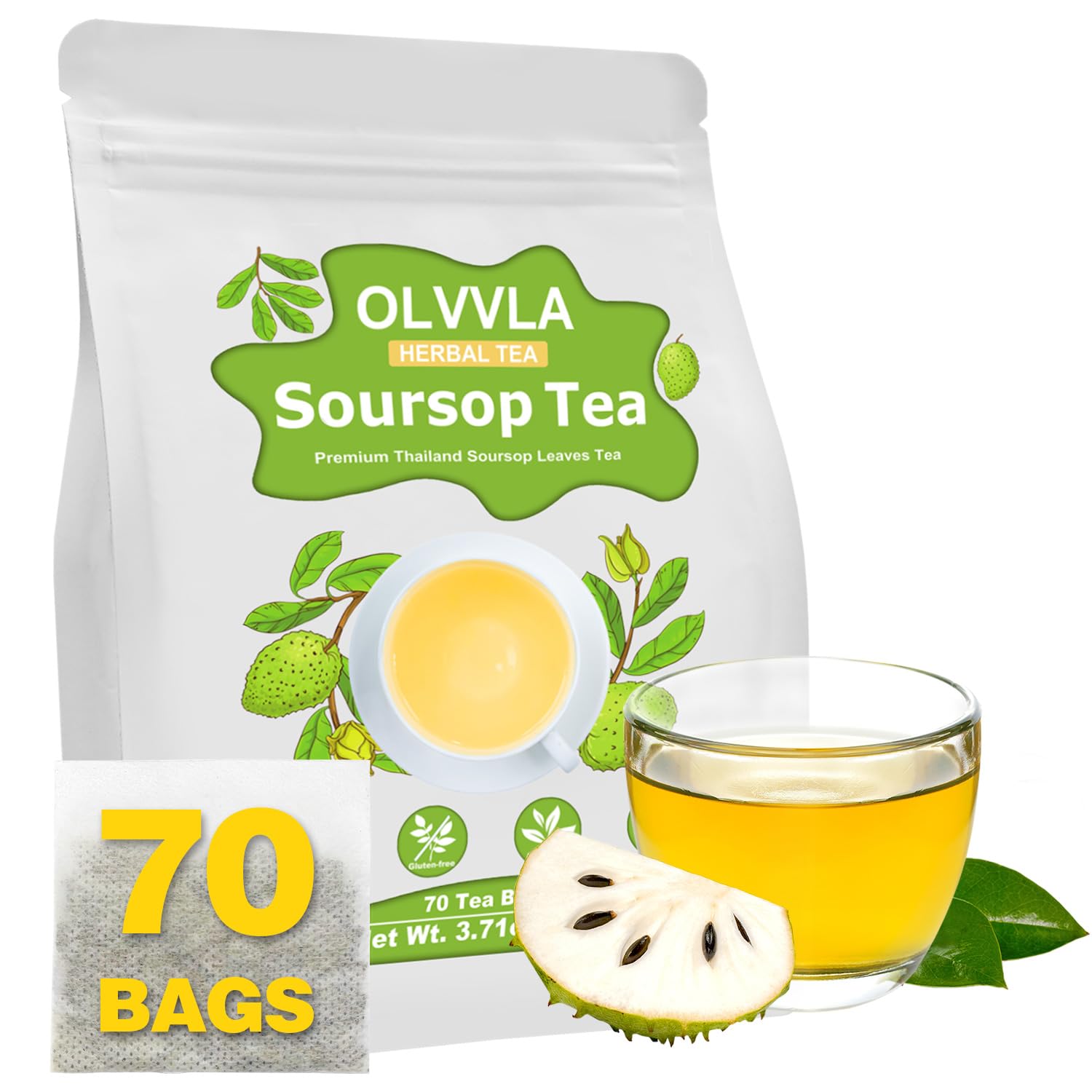 Olvvla soursop tea bags for relaxation