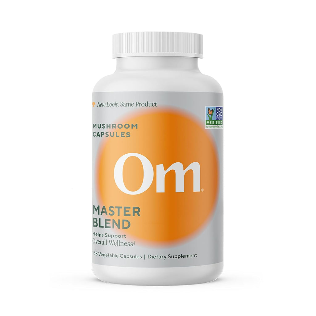 Om Master Blend mushroom capsules for wellness