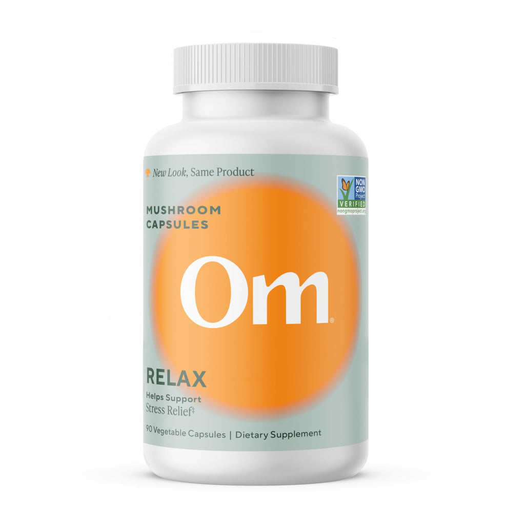 OM Mushroom Relax Capsules for stress relief