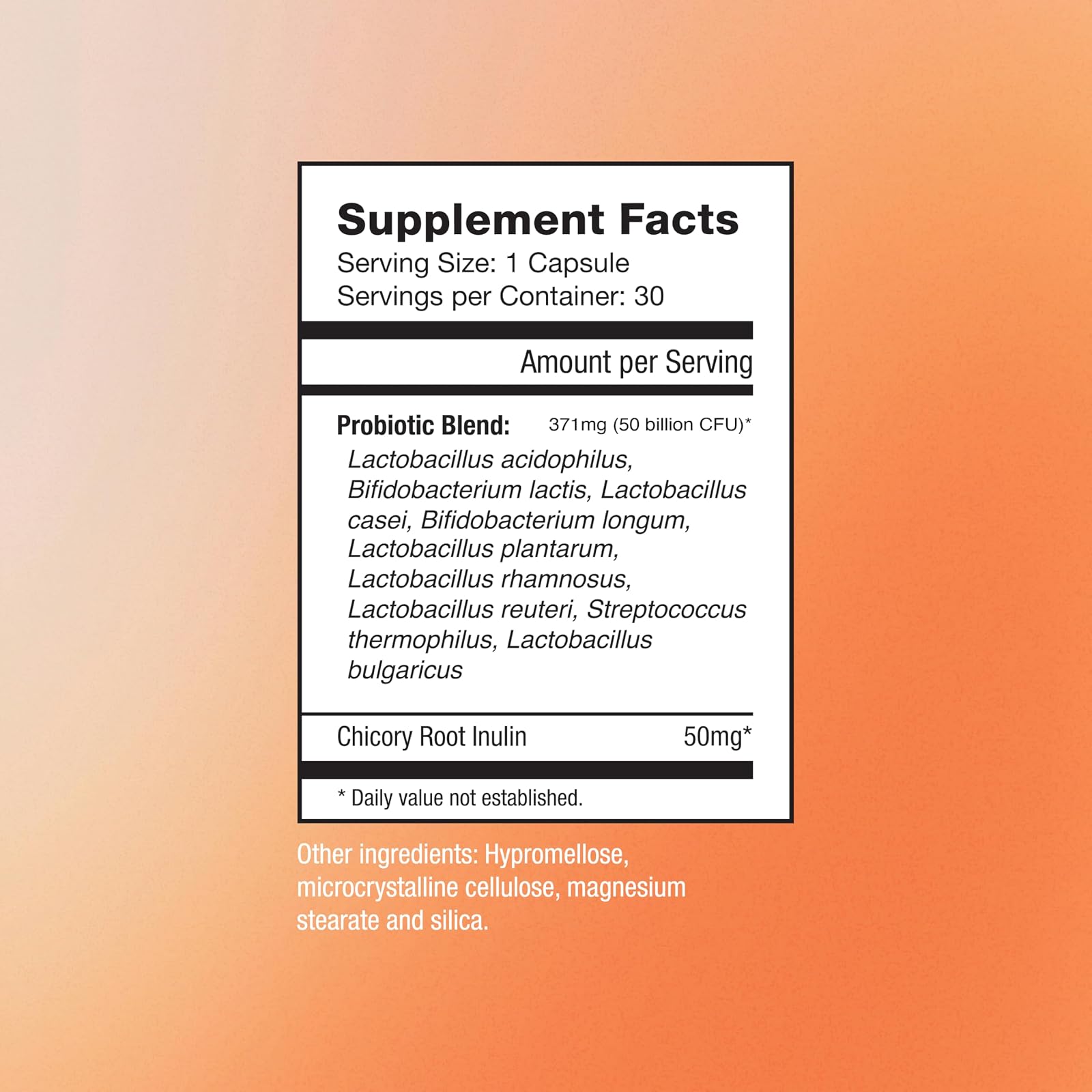 Omax prebiotic and probiotic blend