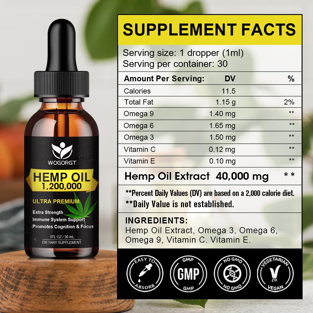 Omega 3-6-9 hemp oil nutrition
