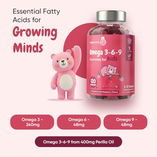 Omega 3-6-9 kids gummies for brain support
