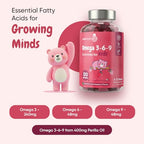 Omega 3-6-9 kids gummies for brain support