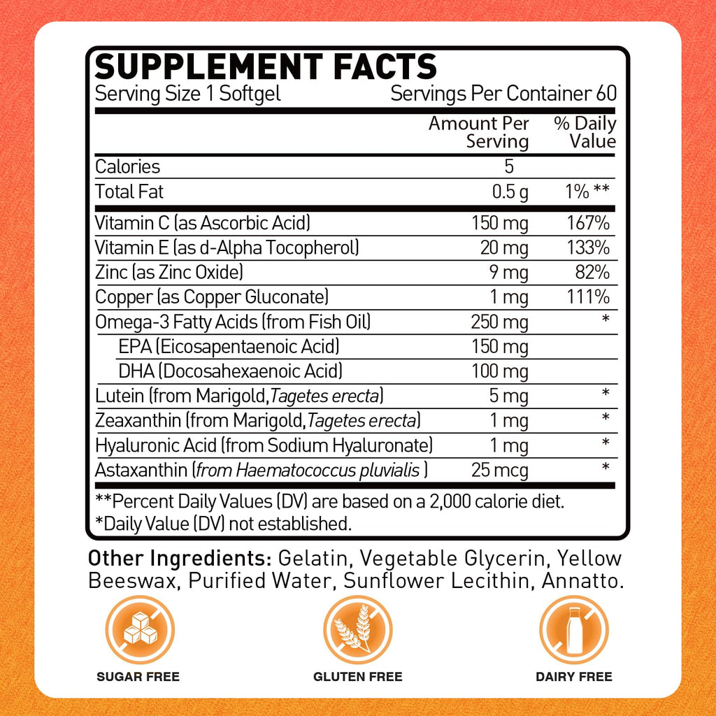 Omega 3 and lutein softgels
