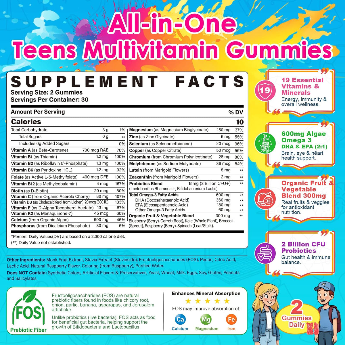 Omega 3 D3 K2 gummies for teens