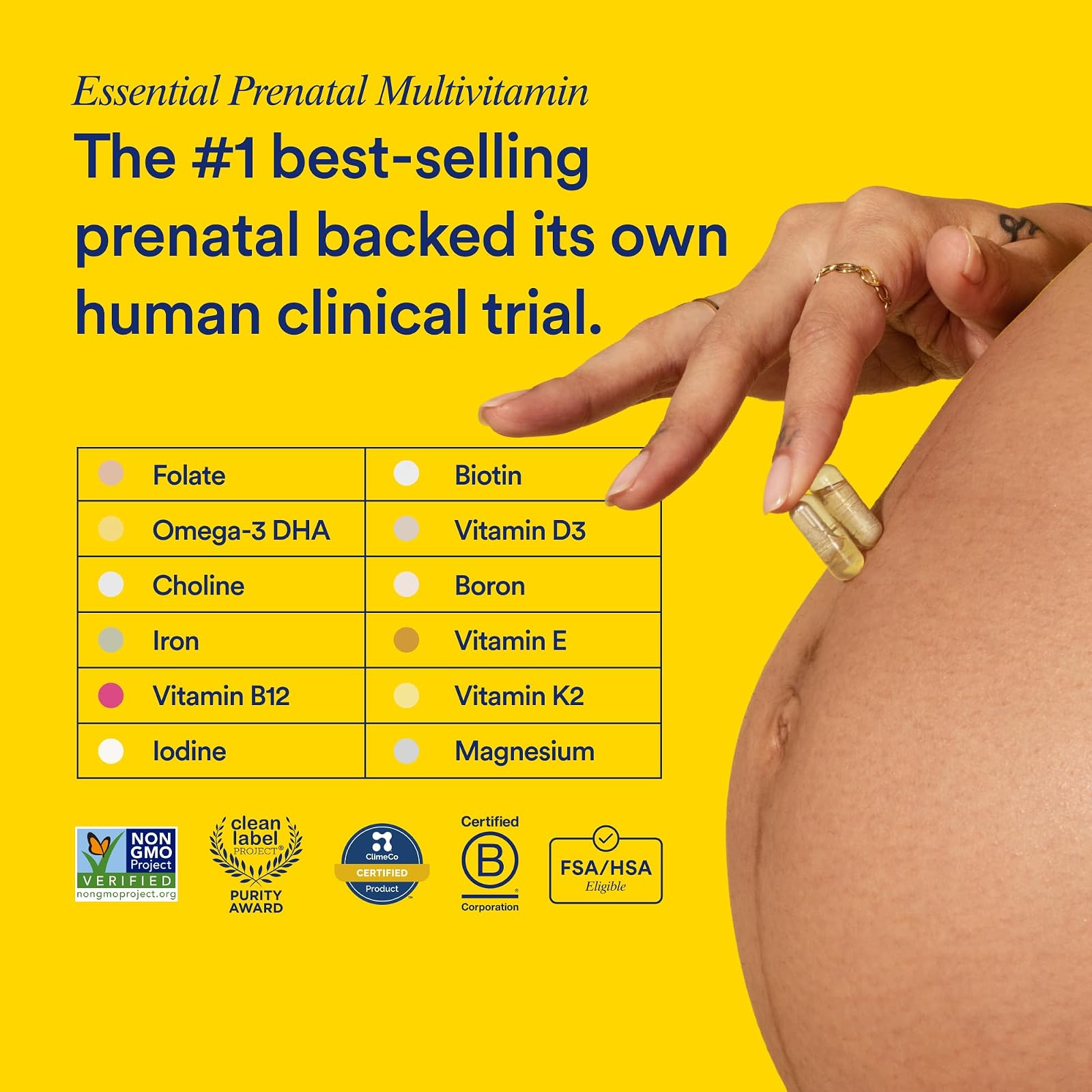 Omega-3 DHA prenatal multivitamins