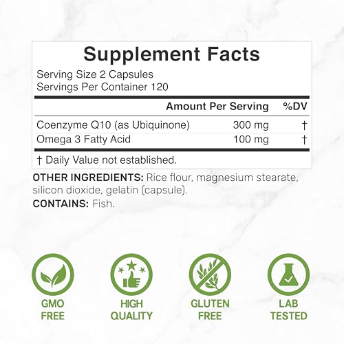 Omega 3 enriched CoQ10 supplement