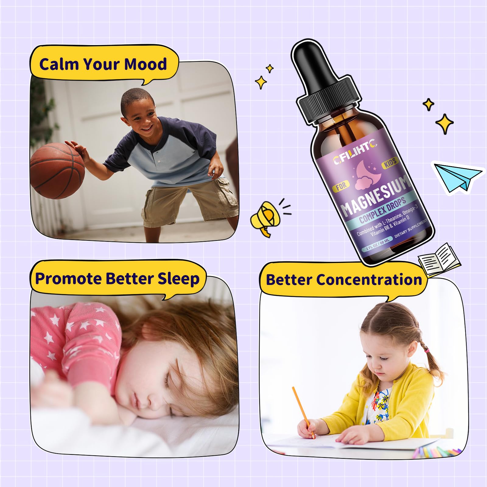 Omega-3 enriched magnesium supplement for kids