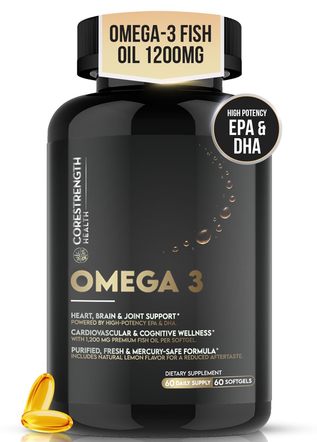 Omega 3 fish oil softgels