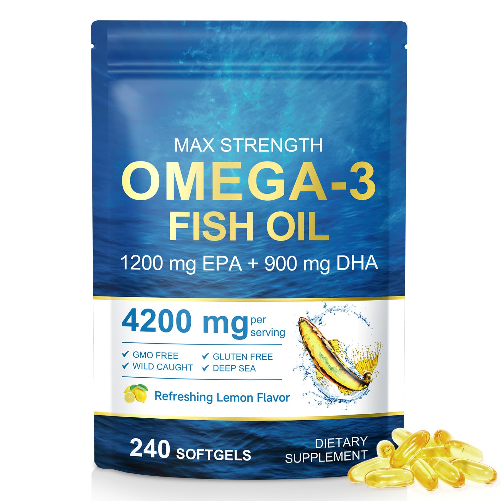 Omega 3 fish oil softgels