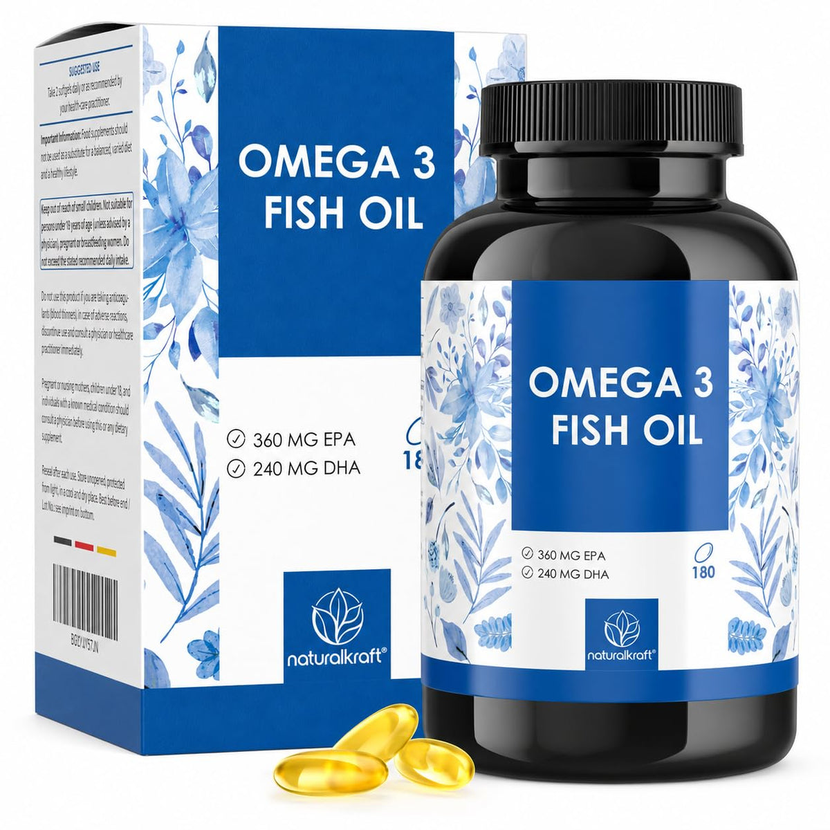Omega 3 fish oil softgels