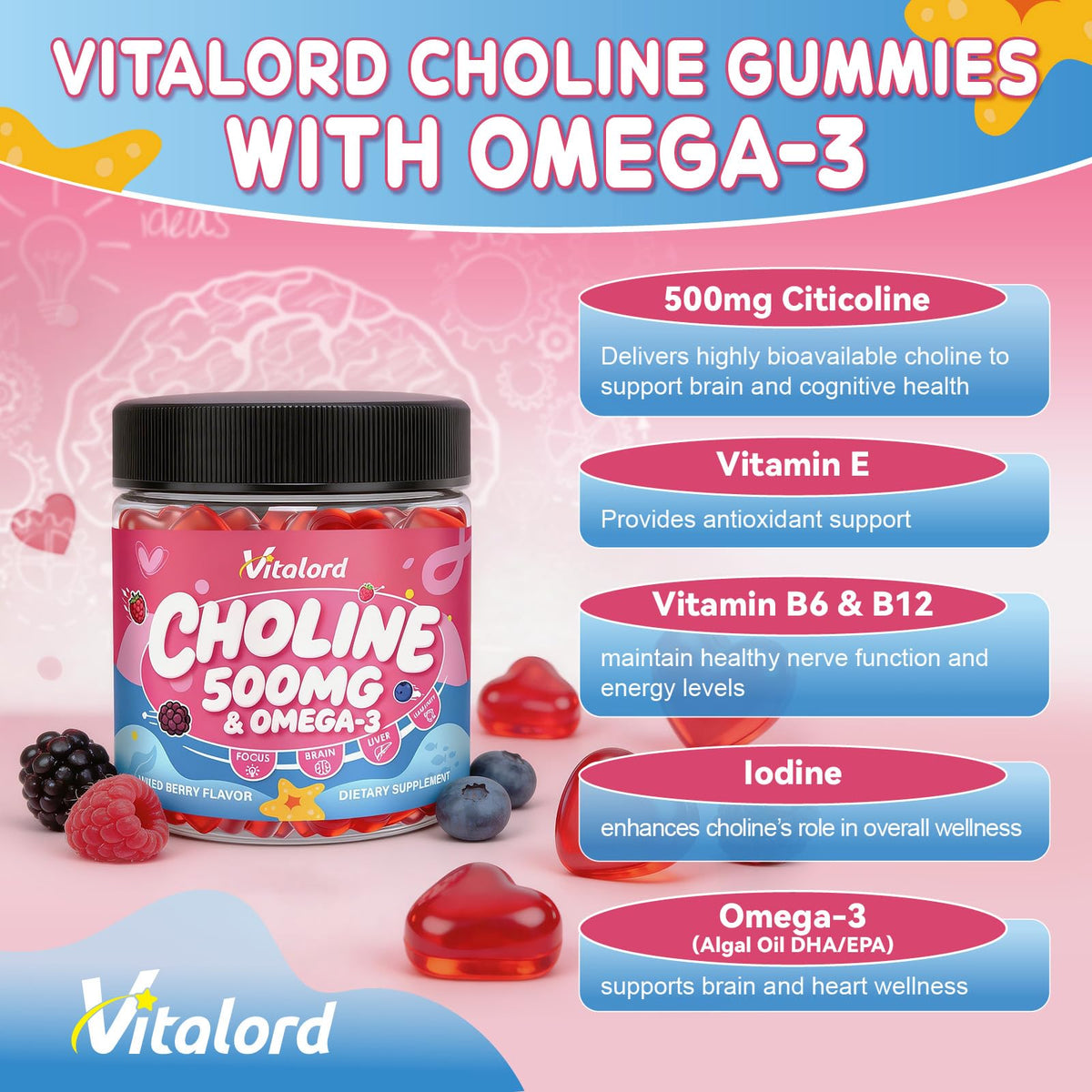 Omega 3 gummies for cognitive support