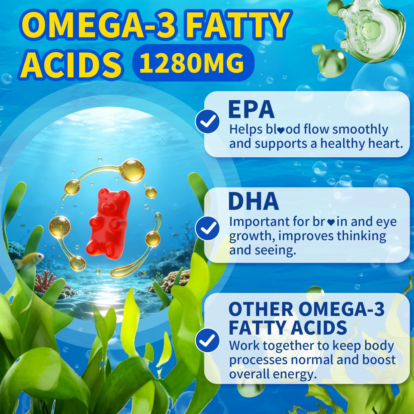 Omega-3 gummies for healthy brain function