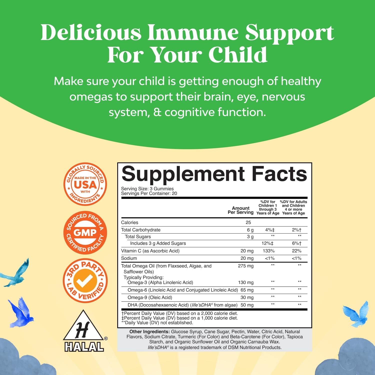 omega 3 kids gummies for focus