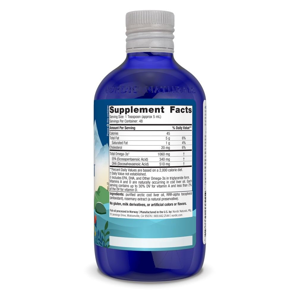 Omega-3 rich cod liver oil supplement