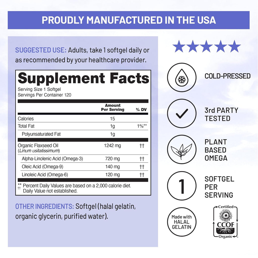 omega-3 rich flaxseed oil supplement