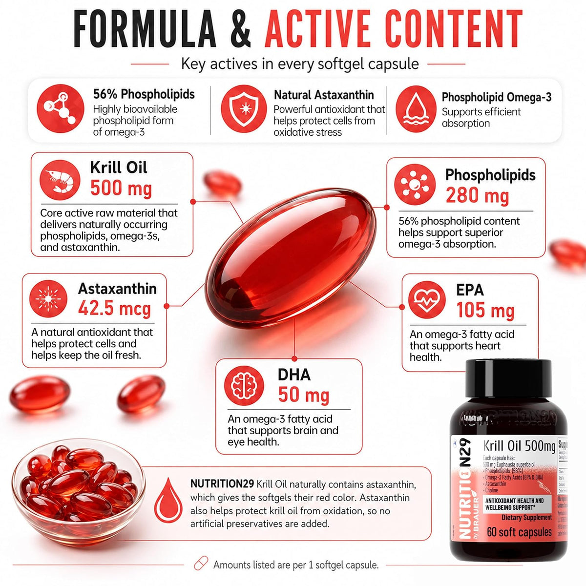 Omega-3 rich krill oil supplement