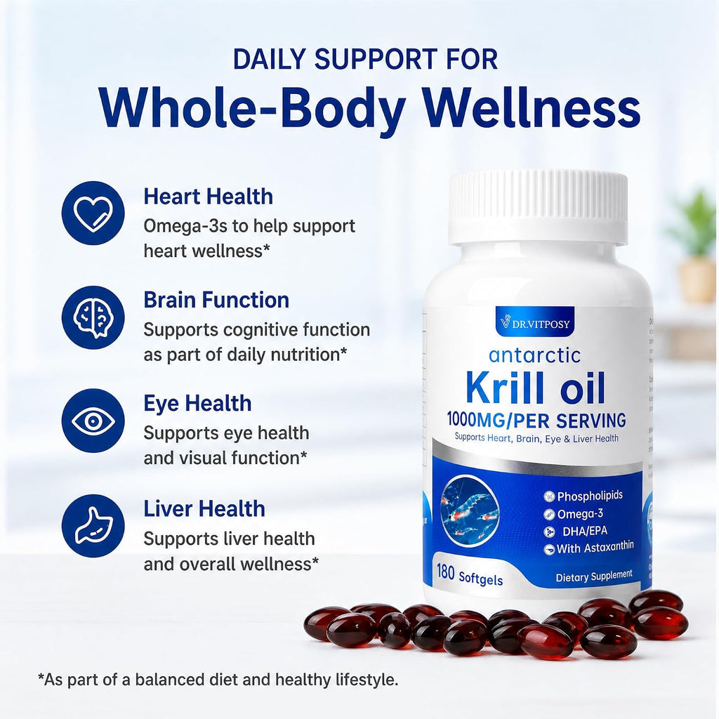 Omega-3 rich krill oil supplement