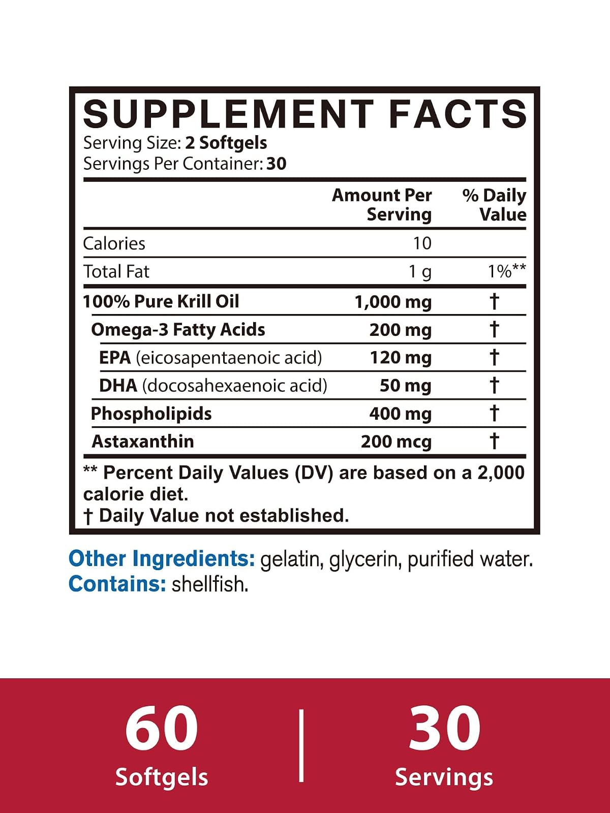 Omega-3 rich krill oil supplement